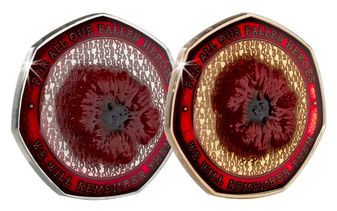 Pair of Armistice/remembrance Commemoratives With Embroidered Poppies ...
