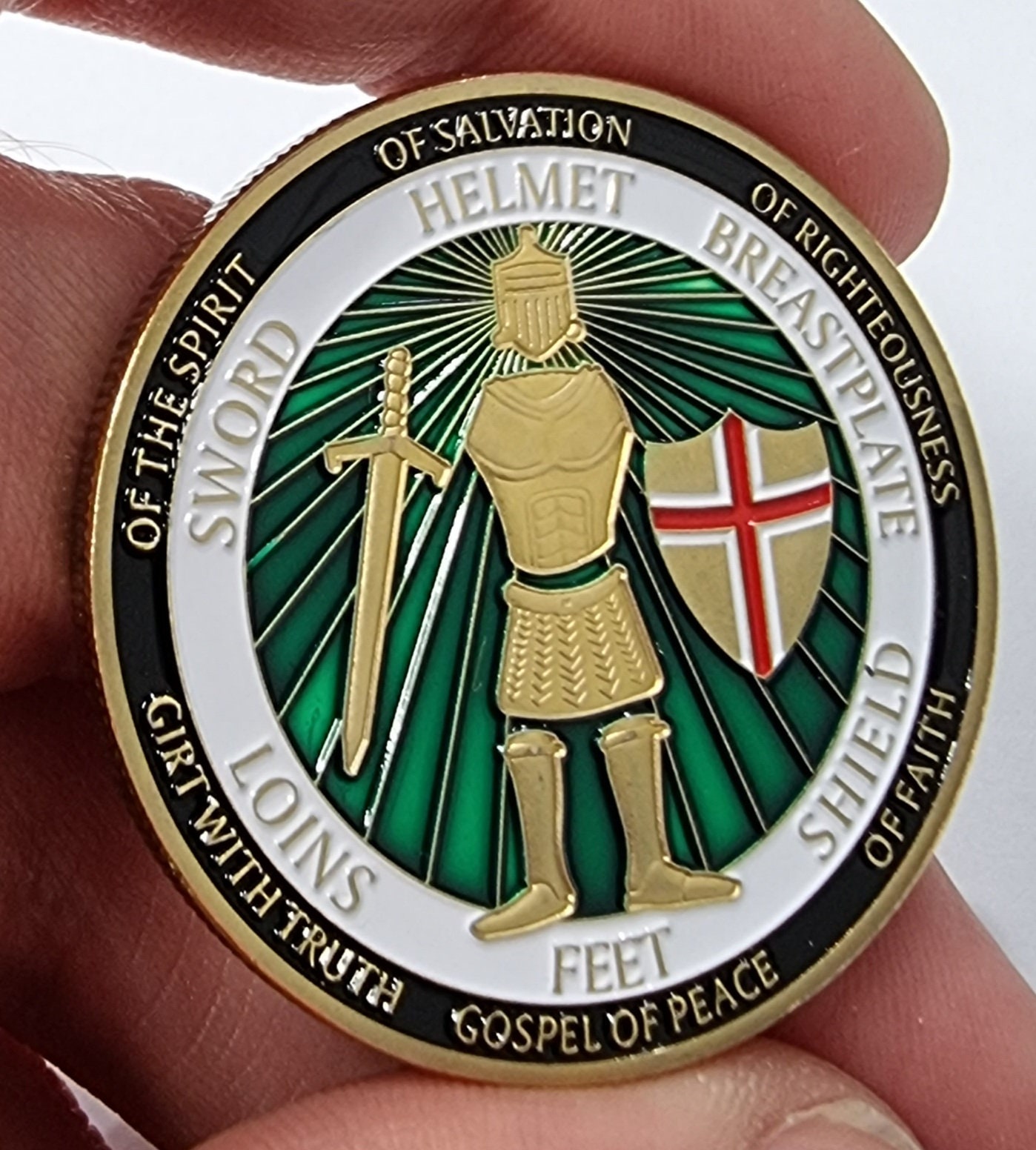 Full Armour of God Challenge/commemorative Coin. 24ct Gold, Enamel ...