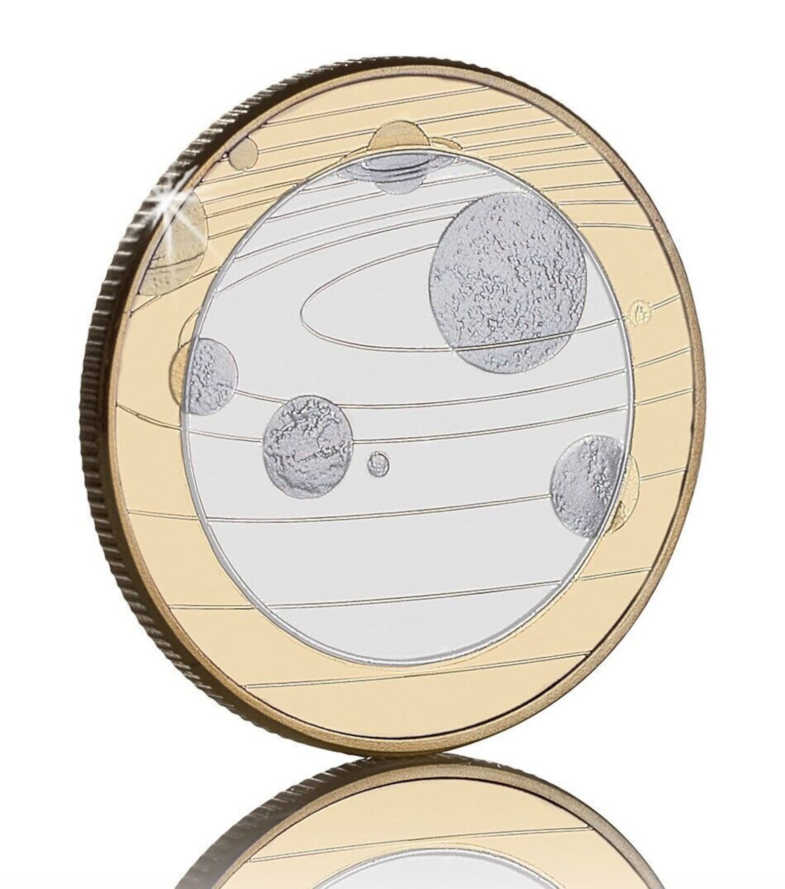 Our Solar System 'dual Metal' Silver and 24ct Gold Commemorative Coin ...