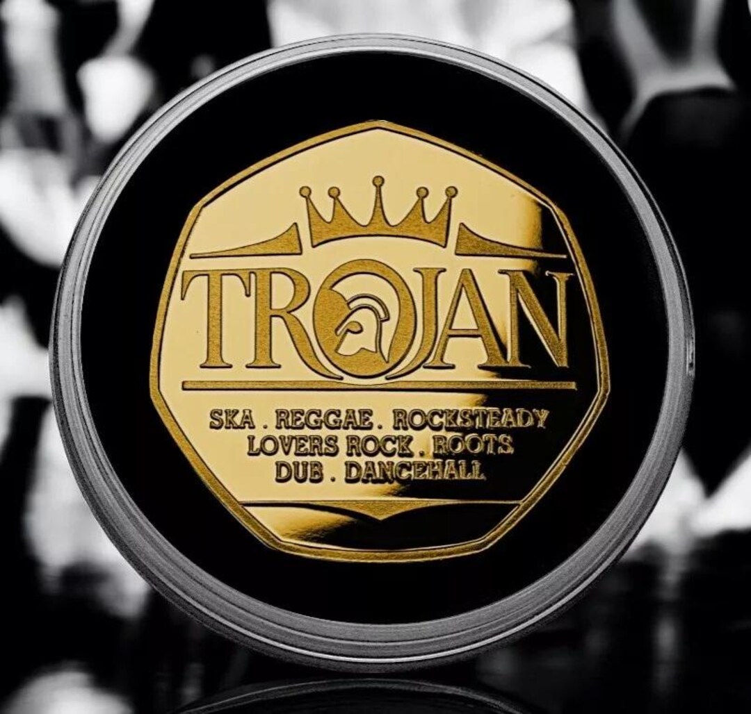 TROJAN RECORDS 24ct Gold Commemorative Coin in Capsule. SKA 2tone ...