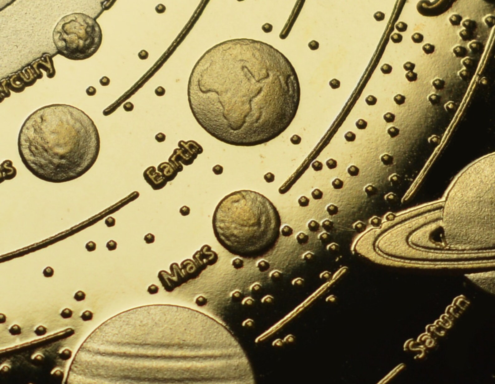 OUR SOLAR SYSTEM 24ct Gold Commemorative. Planets/stars/sun/moon Space ...