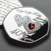 40th RUBY WEDDING ANNIVERSARY Silver Commemorative With Inlaid Gemstone ...