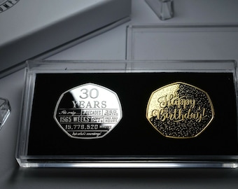 Pair of 30th Birthday Silver & 24ct Gold Commemoratives. | Etsy