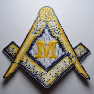 Pair of Large MASONIC Sew/iron on Embroidered Patches. Square ...