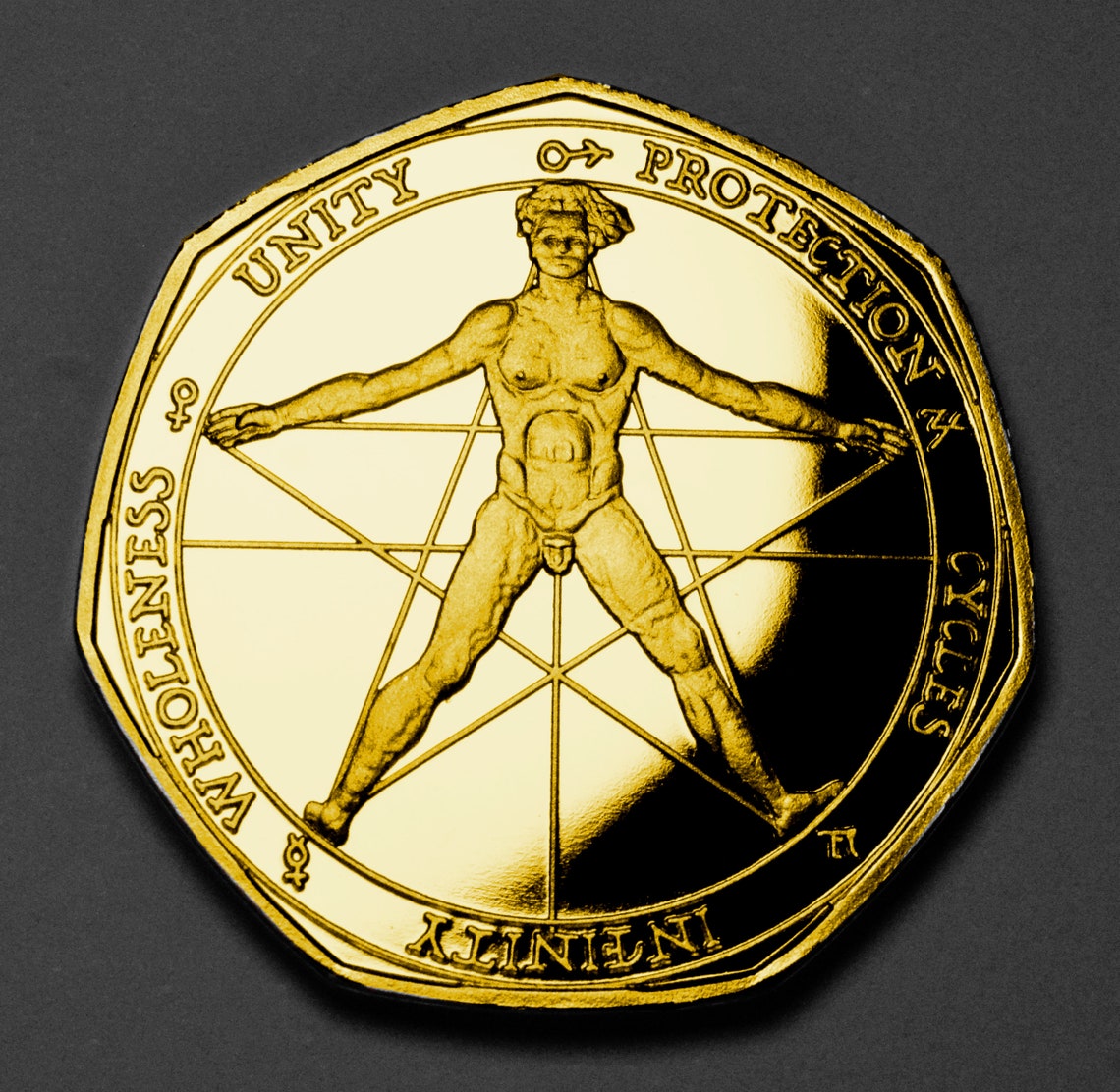 MAGIC ELEMENTS 24ct Gold Commemorative. Pentagram, Circle of Life ...