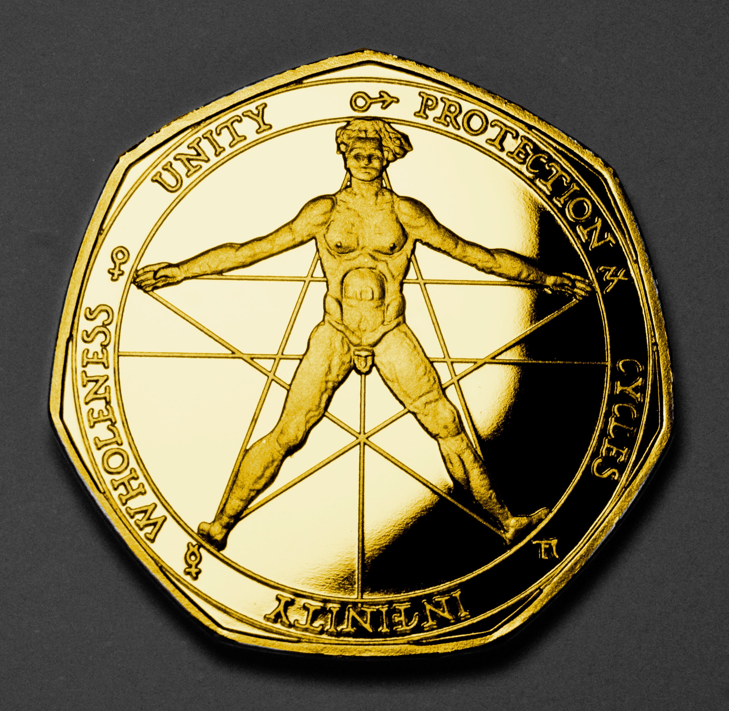 MAGIC ELEMENTS 24ct Gold Commemorative. Pentagram, Circle of Life ...