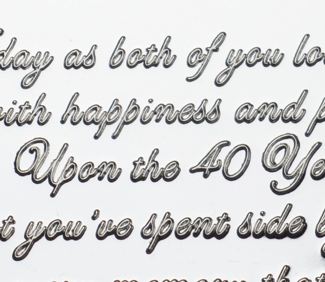 40th RUBY WEDDING ANNIVERSARY Silver Commemorative with Inlaid | Etsy