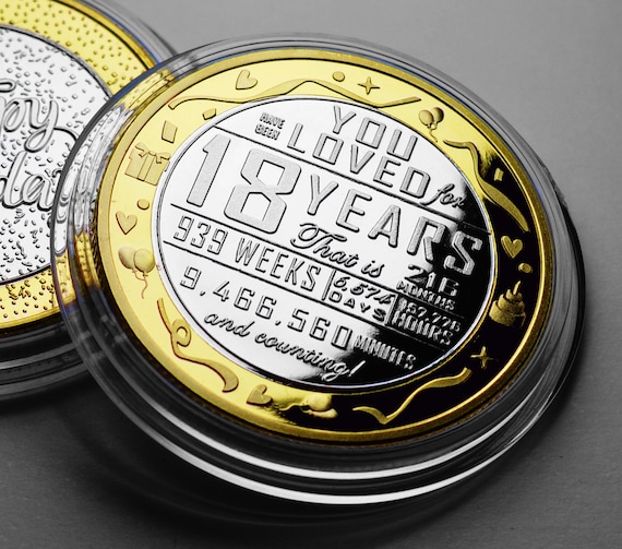 18th Birthday Dual Metal Silver & 24ct Gold Commemorative in - Etsy