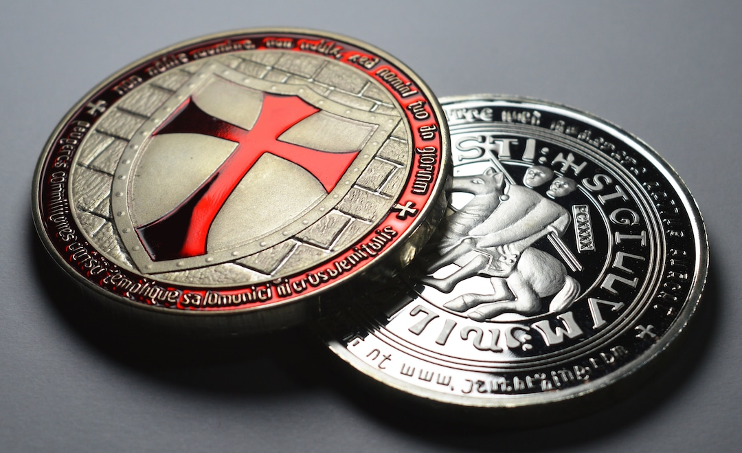 Large Masonic Knights Templar .999 Silver Coin With Red Enamel ...