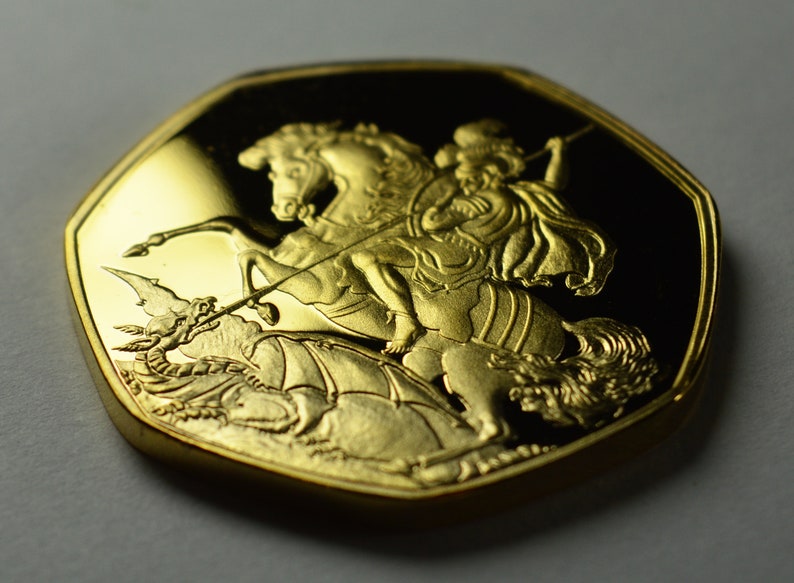 ST George and the Dragon 24ct Gold Commemorative in Capsule. | Etsy