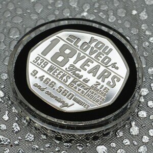 18th Birthday Silver Commemorative in Gift Box. Gift/present, 18 Years ...