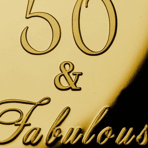 50th Birthday 24ct Gold Commemorative in Gift Box. '50 & Fabulous' Gift ...