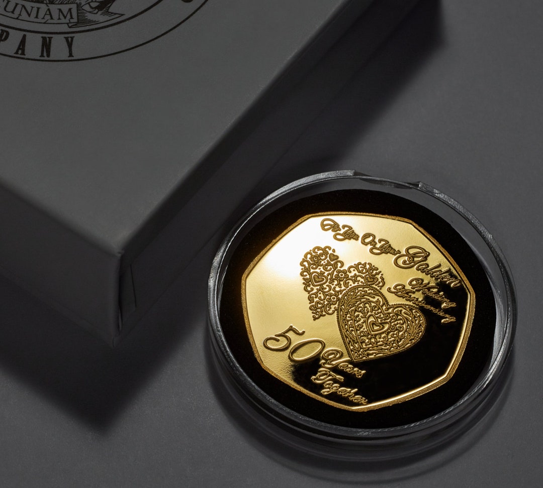 For You on Your 50th GOLDEN WEDDING ANNIVERSARY Commemorative. Gift Box ...