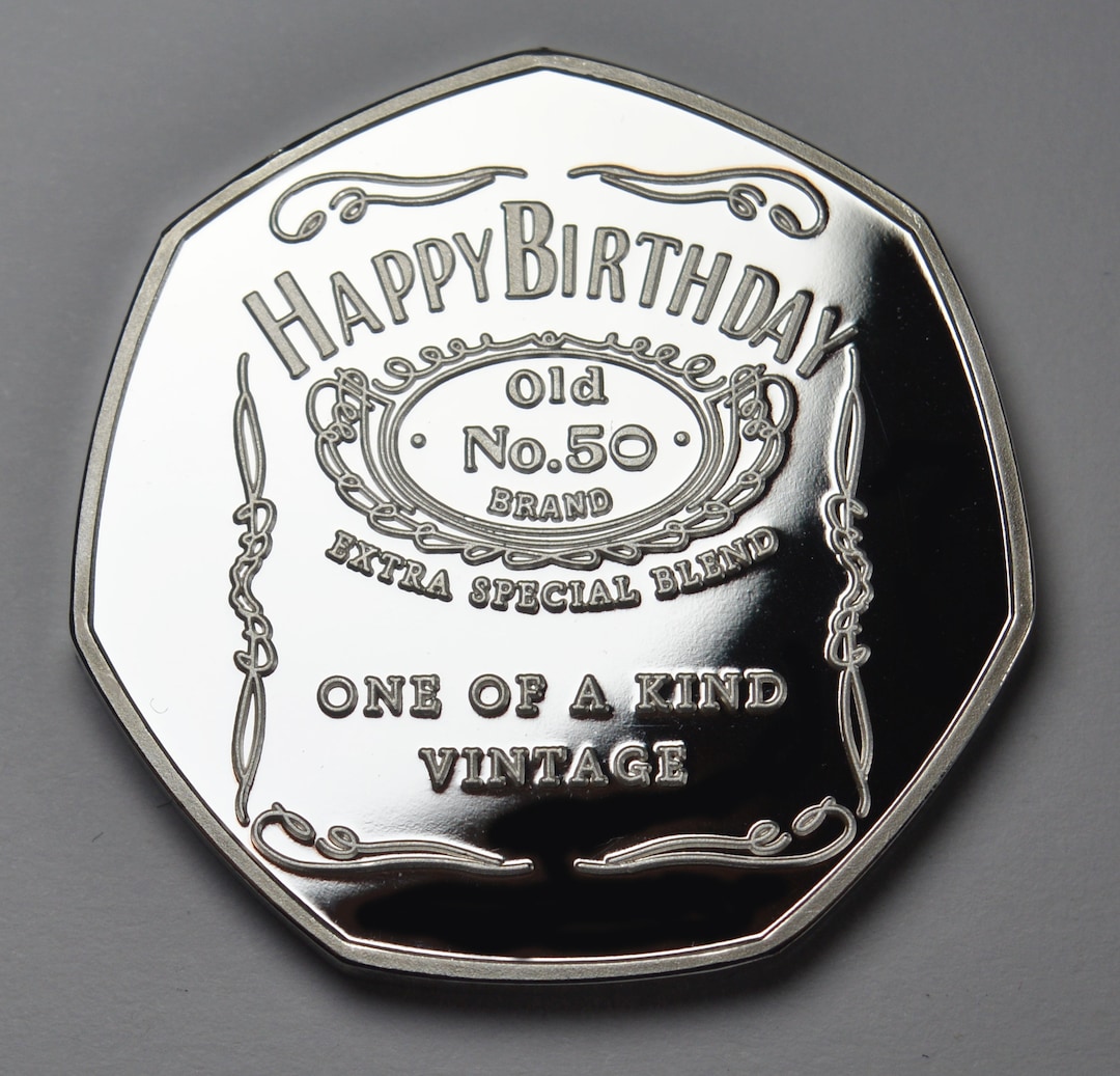 50th Birthday Silver Commemorative. Gift/present Congratulations/party ...