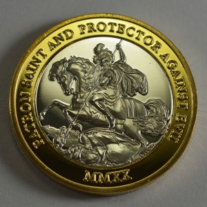 Dual Metal ST. George and the Dragon Silver and 24ct Gold Commemorative ...