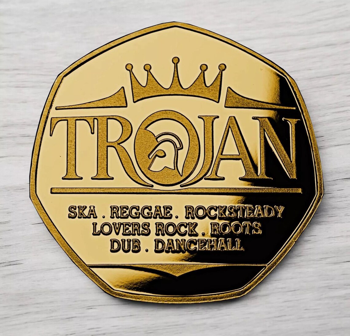 TROJAN RECORDS 24ct Gold Commemorative Coin. SKA 2tone Dancehall 1968 ...
