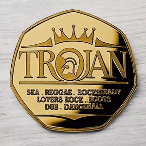 TROJAN RECORDS 24ct Gold Commemorative Coin. SKA 2tone Dancehall 1968 ...