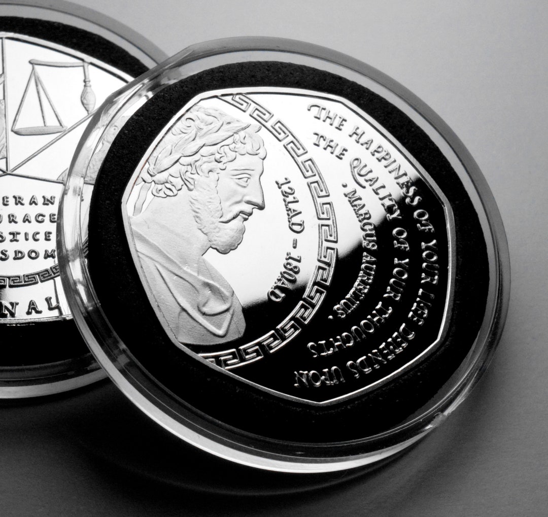 Marcus Aurelius Stoic/stoicism Silver Commemorative Coin. Capsule ...