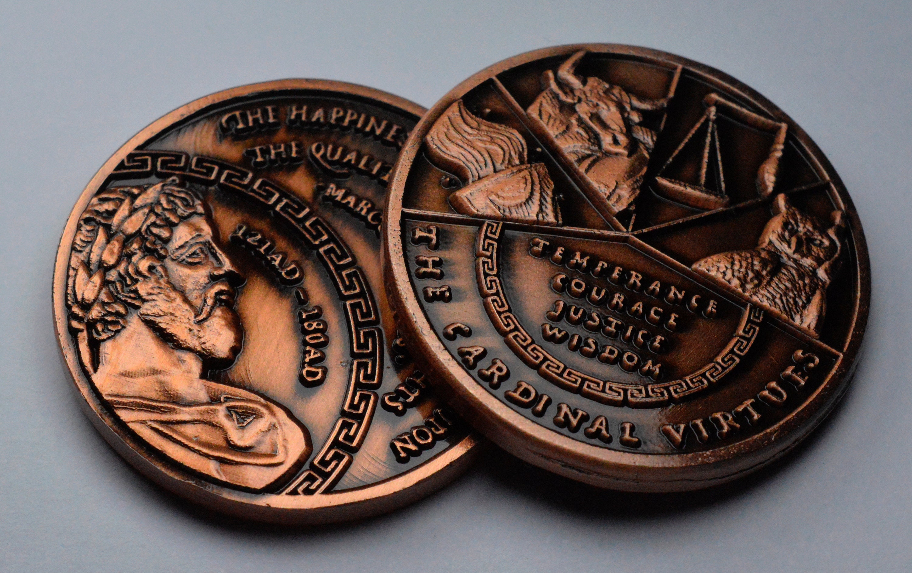 Marcus Aurelius Stoic/stoicism Commemorative Coin in Capsule. Copper ...