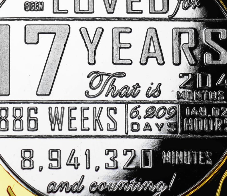 17th Birthday Dual Metal Silver & 24ct Gold Commemorative in - Etsy