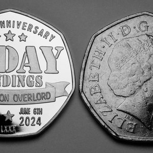 D-DAY LANDINGS 80th Anniversary Silver Commemorative Coin. 1944-2024 ...