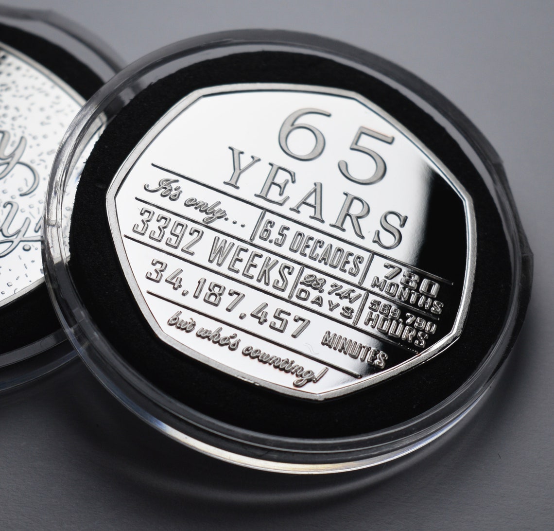 65th Birthday Silver Commemorative in Capsule. 'but - Etsy UK