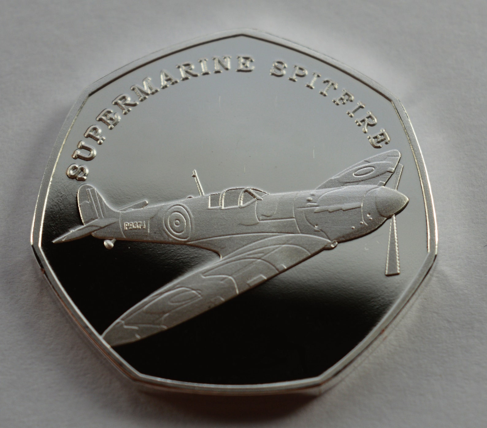 Pair of the Battle of Britain and Spitfire Silver Commemoratives in 50p ...