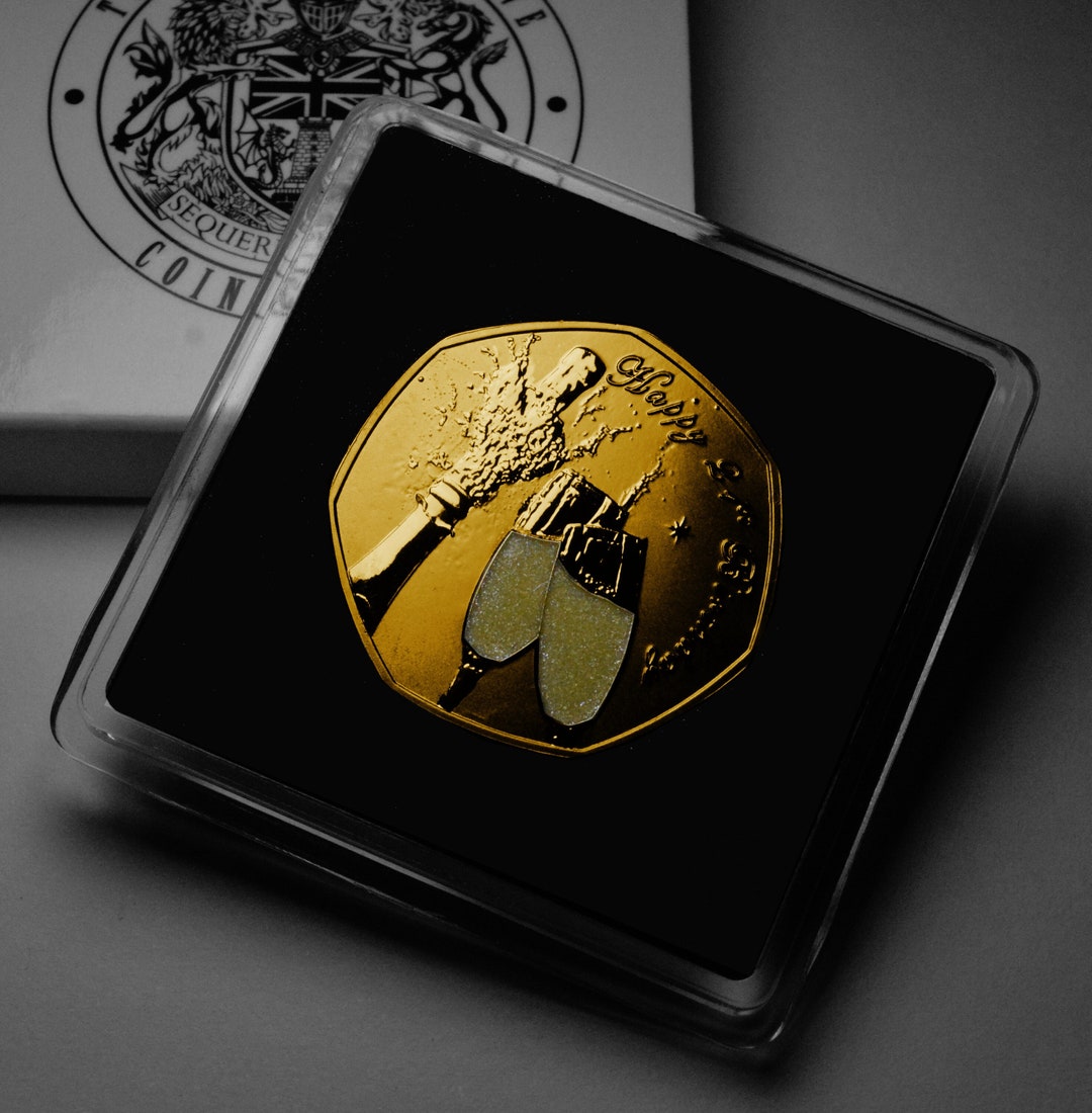 21st Birthday 24ct Gold Commemorative in Gift Case. Colour/epoxy. Gift ...