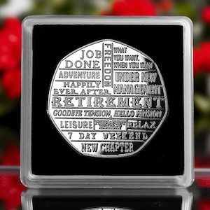 HAPPY RETIREMENT Silver Commemorative Coin in Gift Case. Work/boss ...