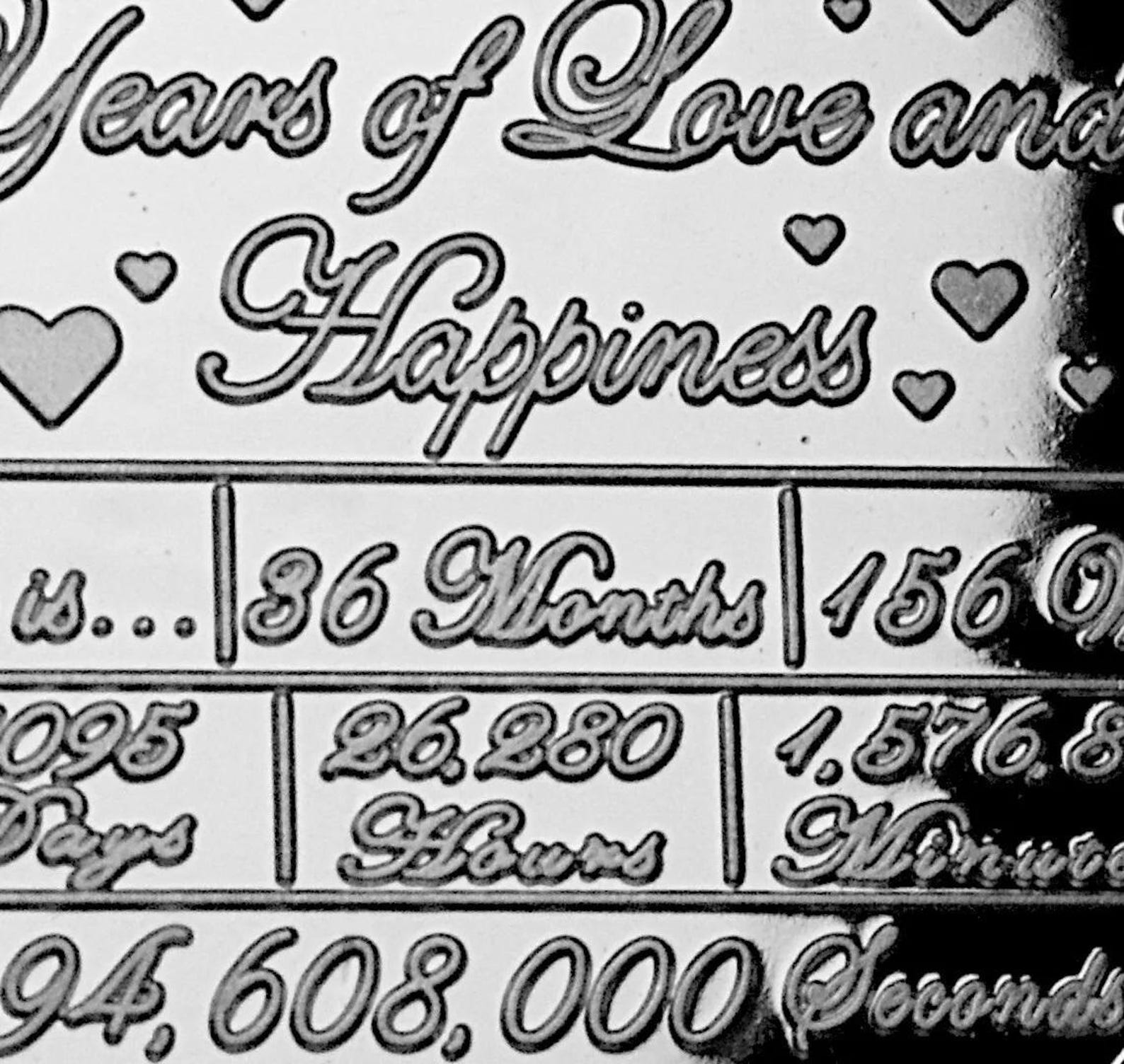 For You on YOUR 3rd WEDDING ANNIVERSARY Silver Commemorative. Gift ...