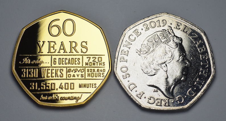 60th Birthday 24ct Gold Commemorative in Capsule. Gift/present ...