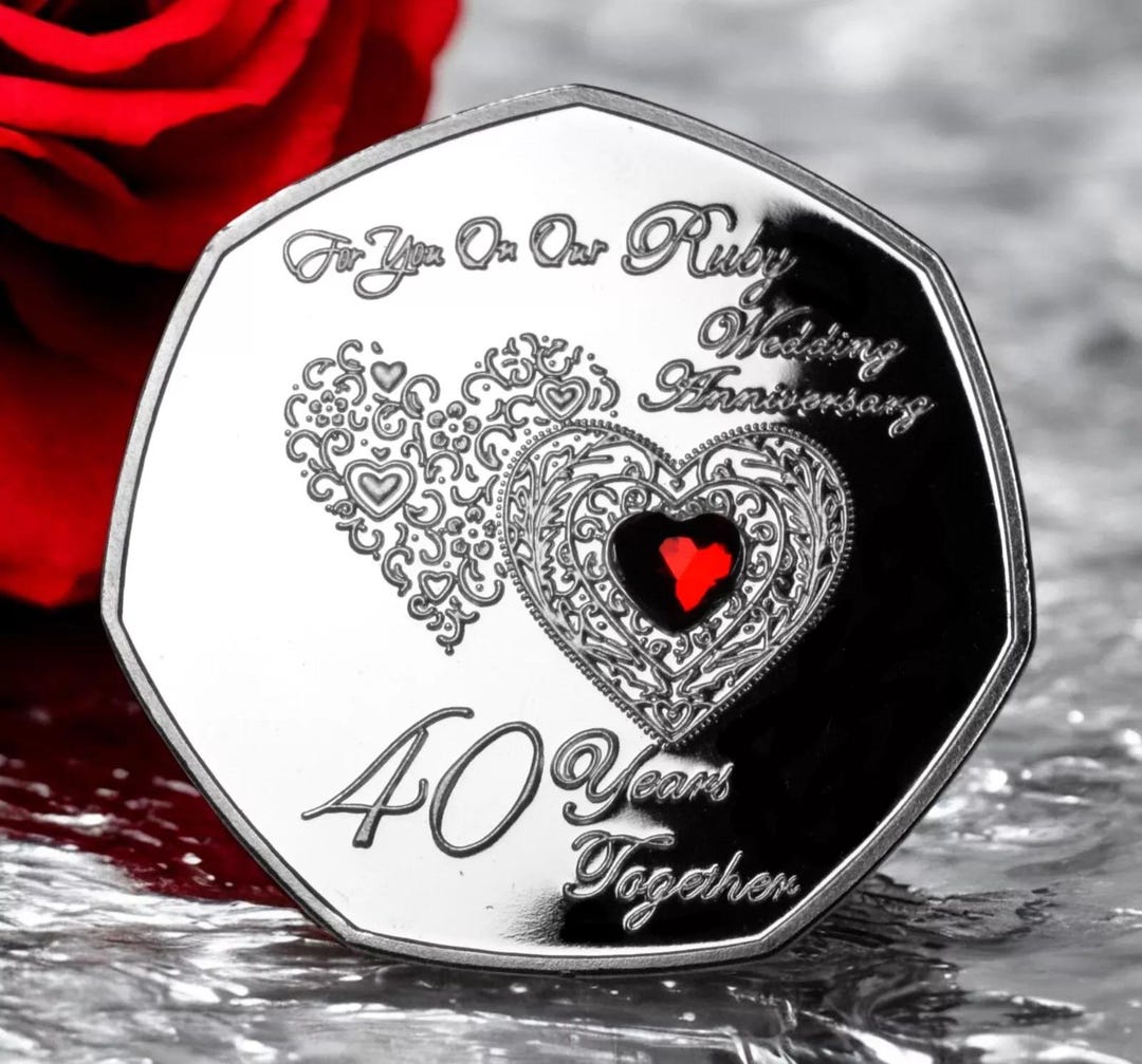 For You on Our 40th RUBY WEDDING ANNIVERSARY Silver Commemorative ...