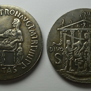 Large Roman Silver Emperor Caligula Coin With Pietas 3.5cm 20g .925 ...