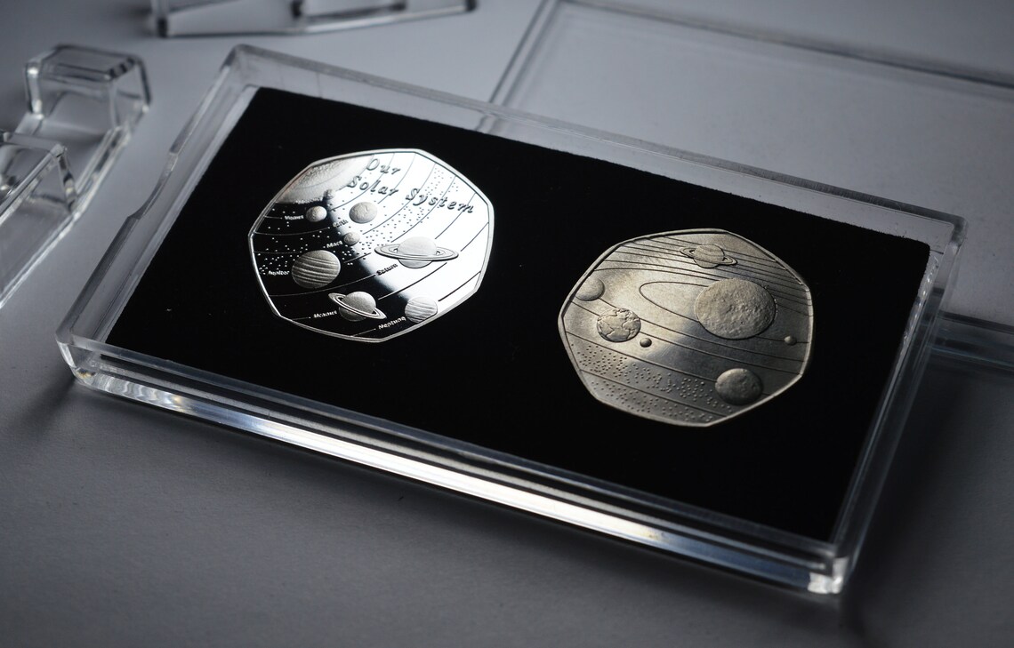 Pair of SOLAR SYSTEM Commemoratives in Free Standing 50p Coin | Etsy