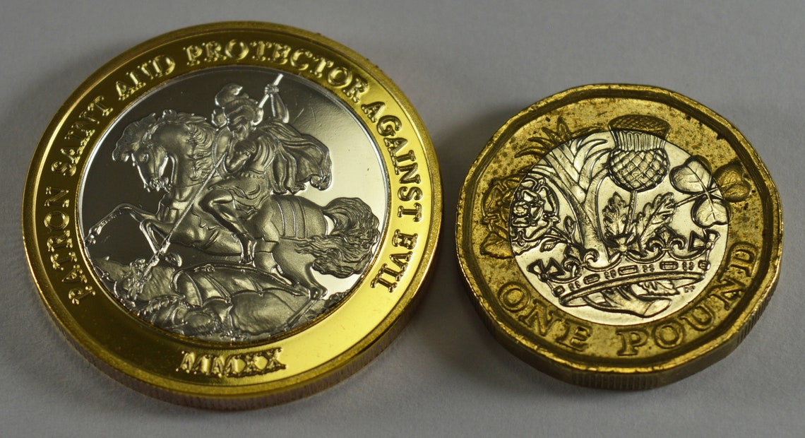 St George and the Dragon 'dual Metal' Silver and 24ct Gold ...