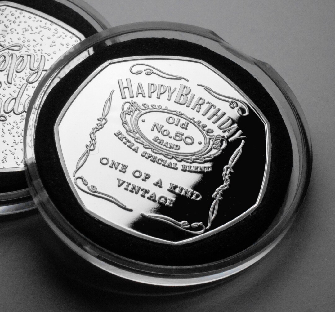 50th Birthday Silver Commemorative in Capsule. Gift/present ...