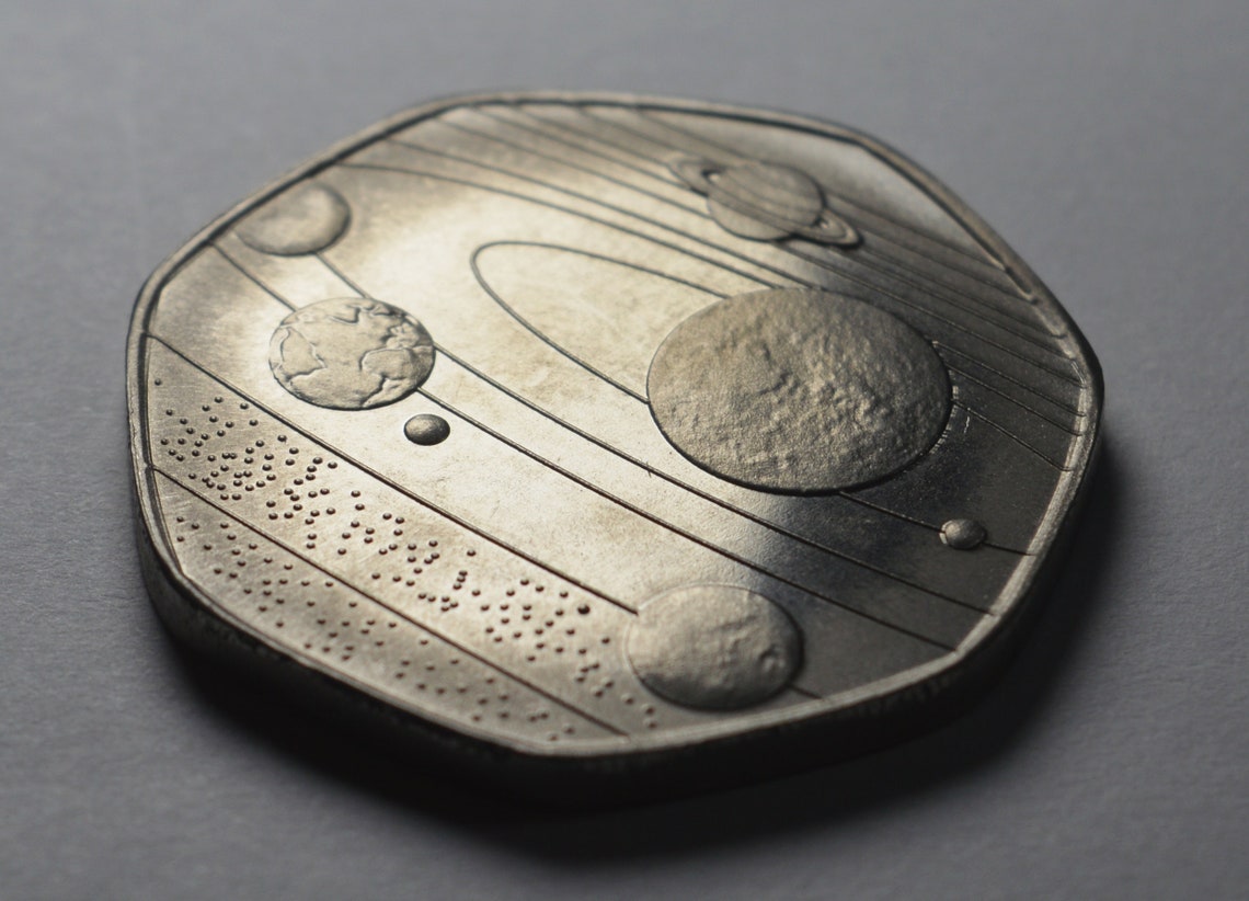 Pair of SOLAR SYSTEM Commemoratives in Free Standing 50p Coin Display ...