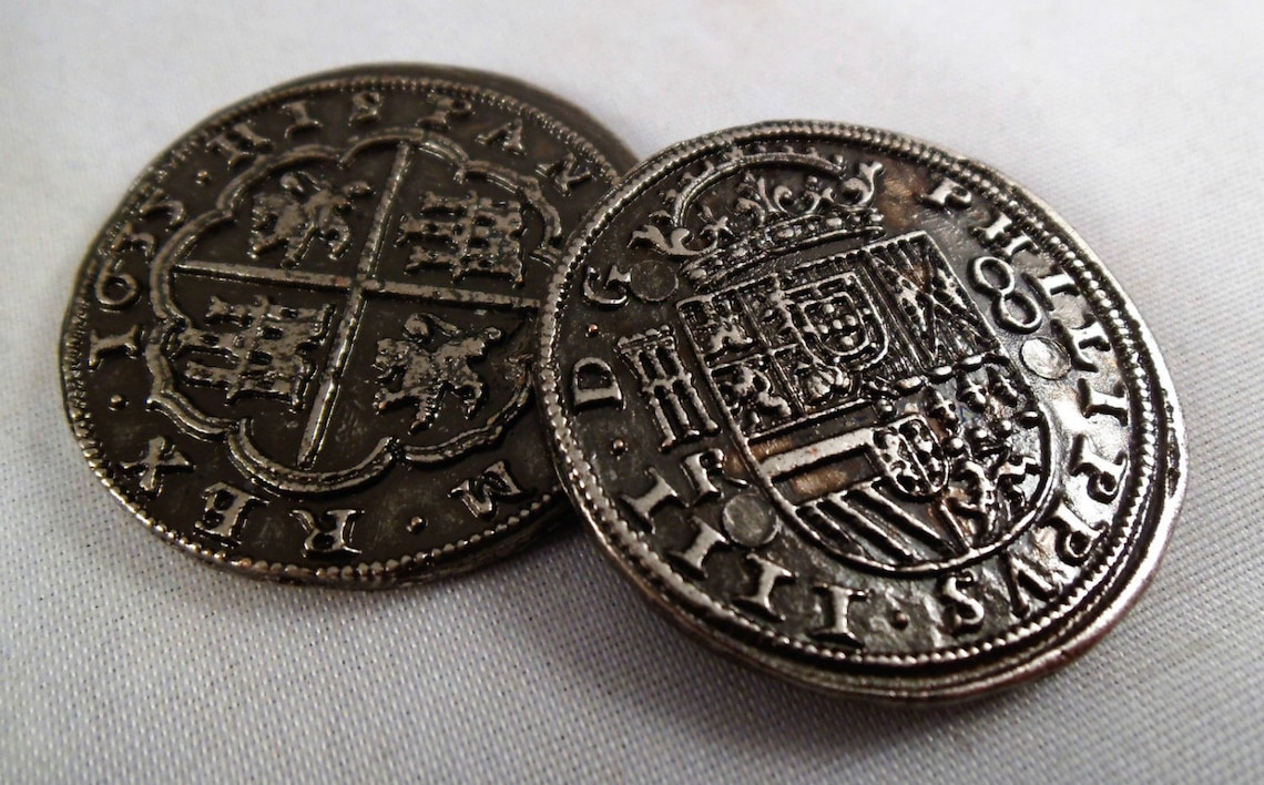 Stunning Pair of Large Spanish Silver Pieces of Eight - Etsy