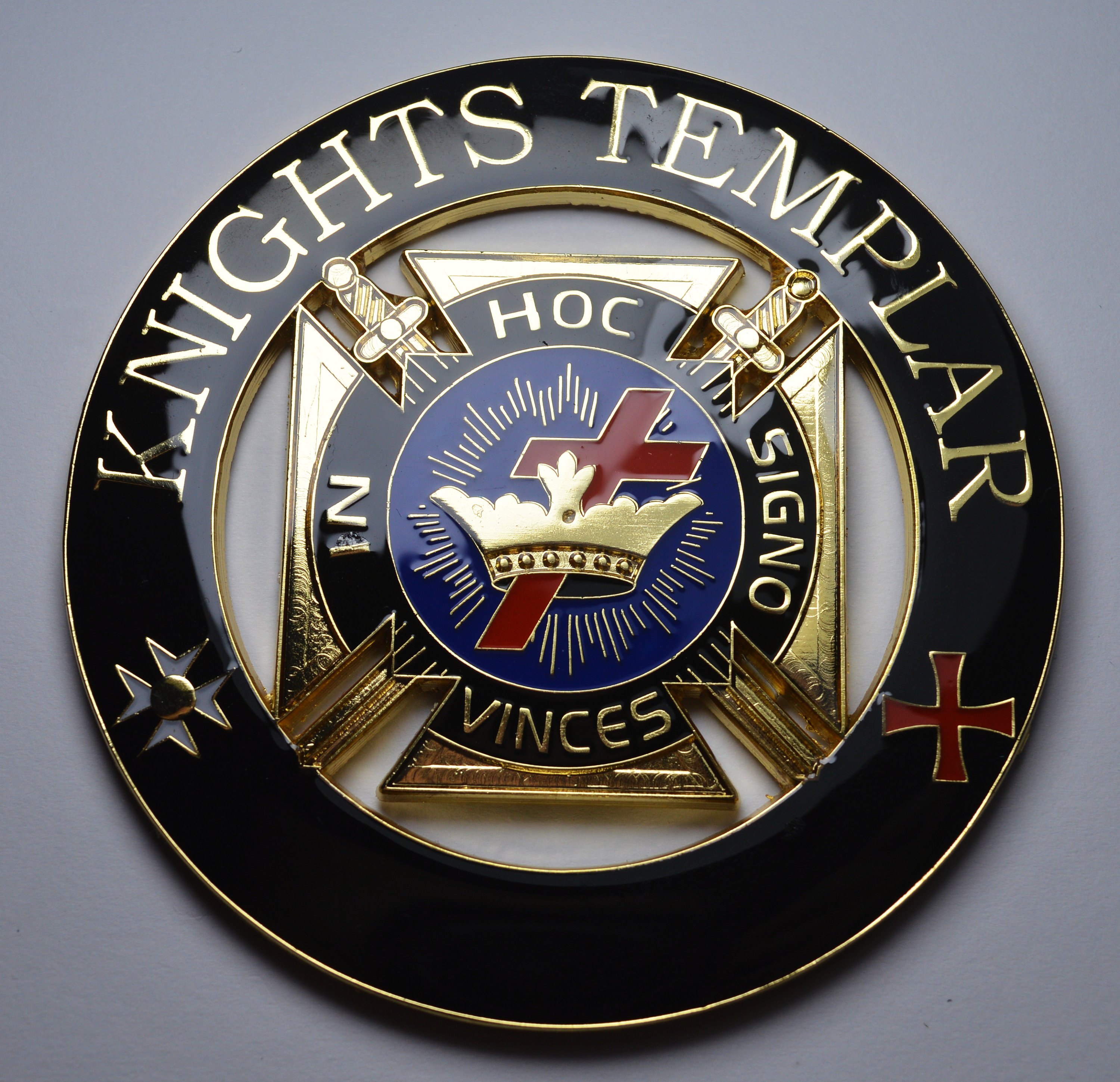 Large Enamelled MASONIC Car Emblem/decoration/badge/decal. KNIGHTS ...