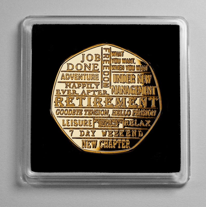 HAPPY RETIREMENT 24ct Gold Commemorative Coin in Gift Case. RETIRED ...
