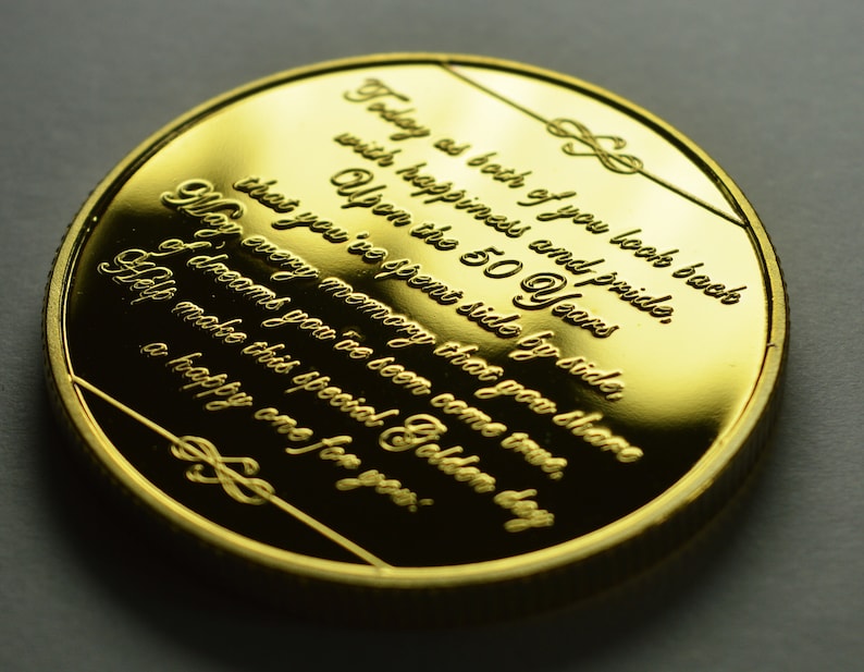 50th GOLDEN WEDDING ANNIVERSARY 24ct Gold Commemorative in | Etsy