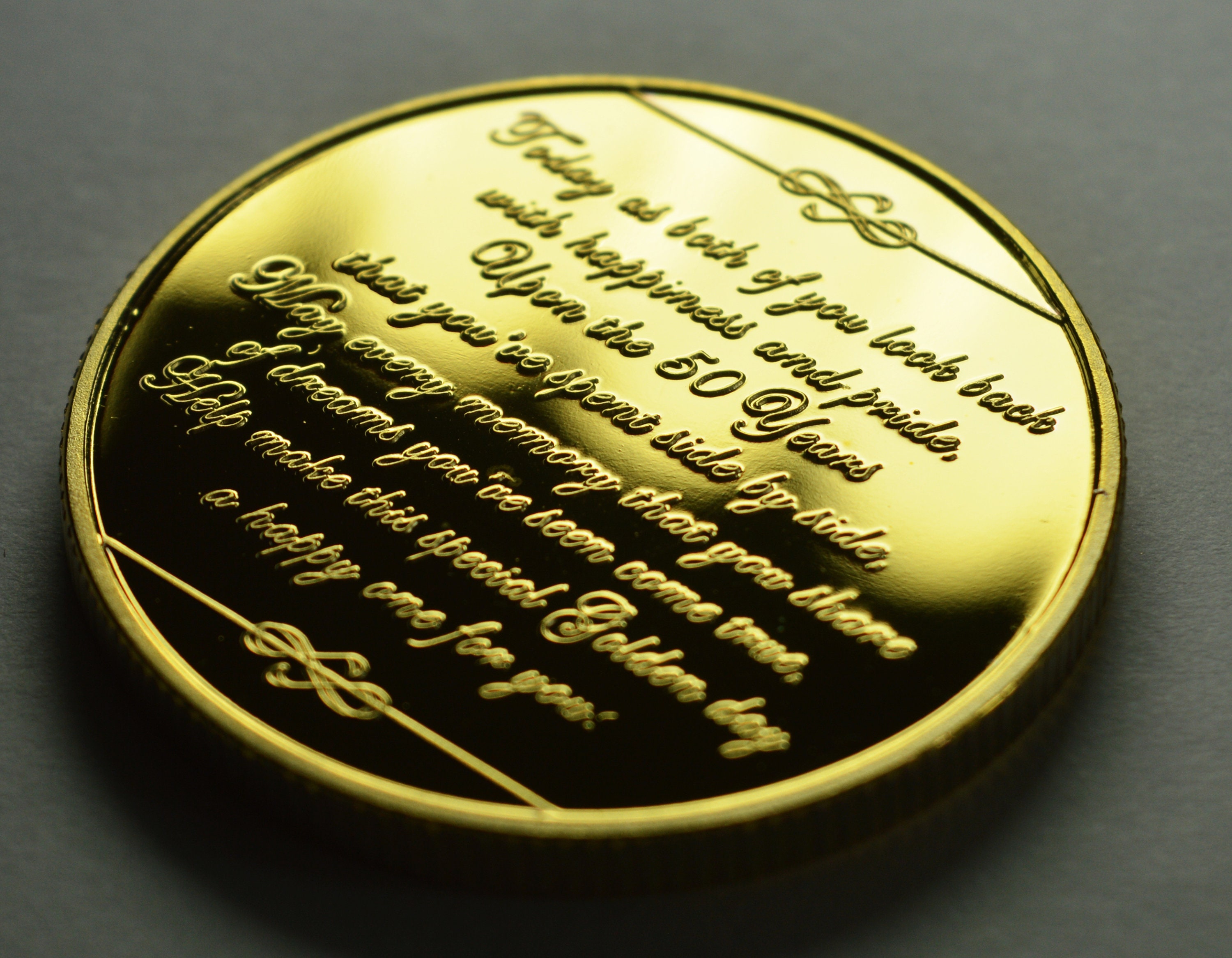 50th GOLDEN WEDDING ANNIVERSARY 24ct Gold Commemorative in - Etsy UK
