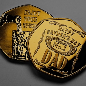 HAPPY FATHER'S DAY 24ct Gold Commemorative Coin. Gift/present. Dad ...