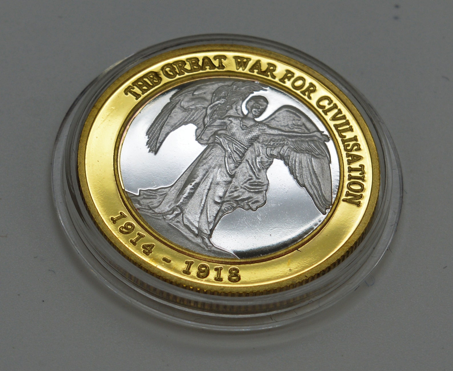 World War One 'dual Metal' Silver and 24ct Gold Commemorative Coin in ...