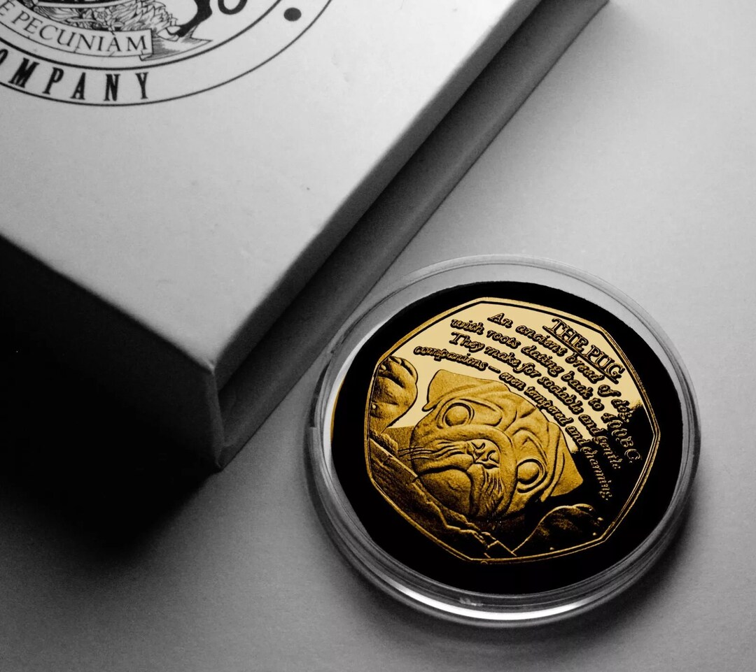 Brand New 'THE PUG' 24ct Gold Commemorative Coin in Gift Box. Favourite ...