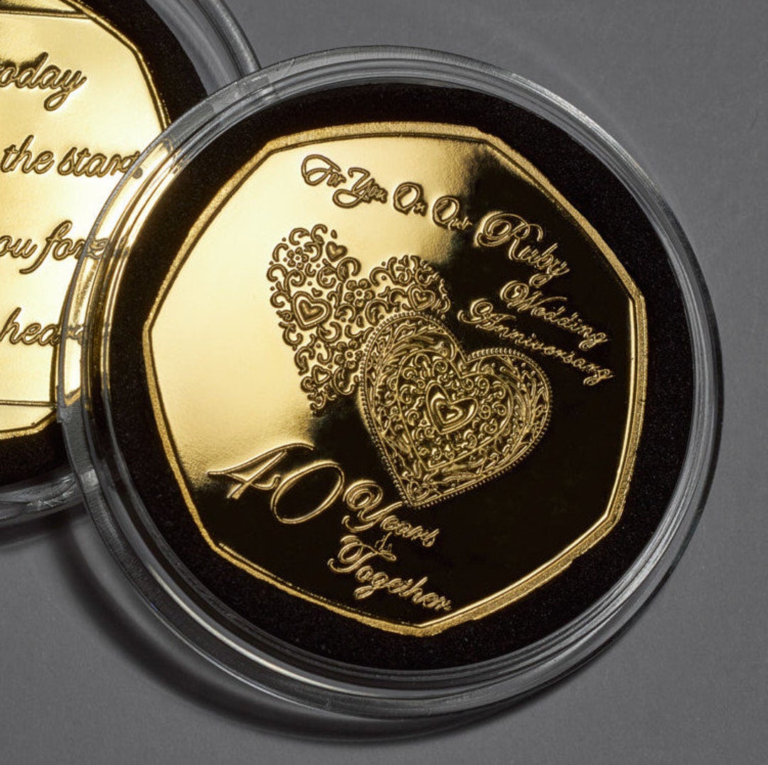 For You on Our 40th RUBY WEDDING ANNIVERSARY 24ct Gold Commemorative ...
