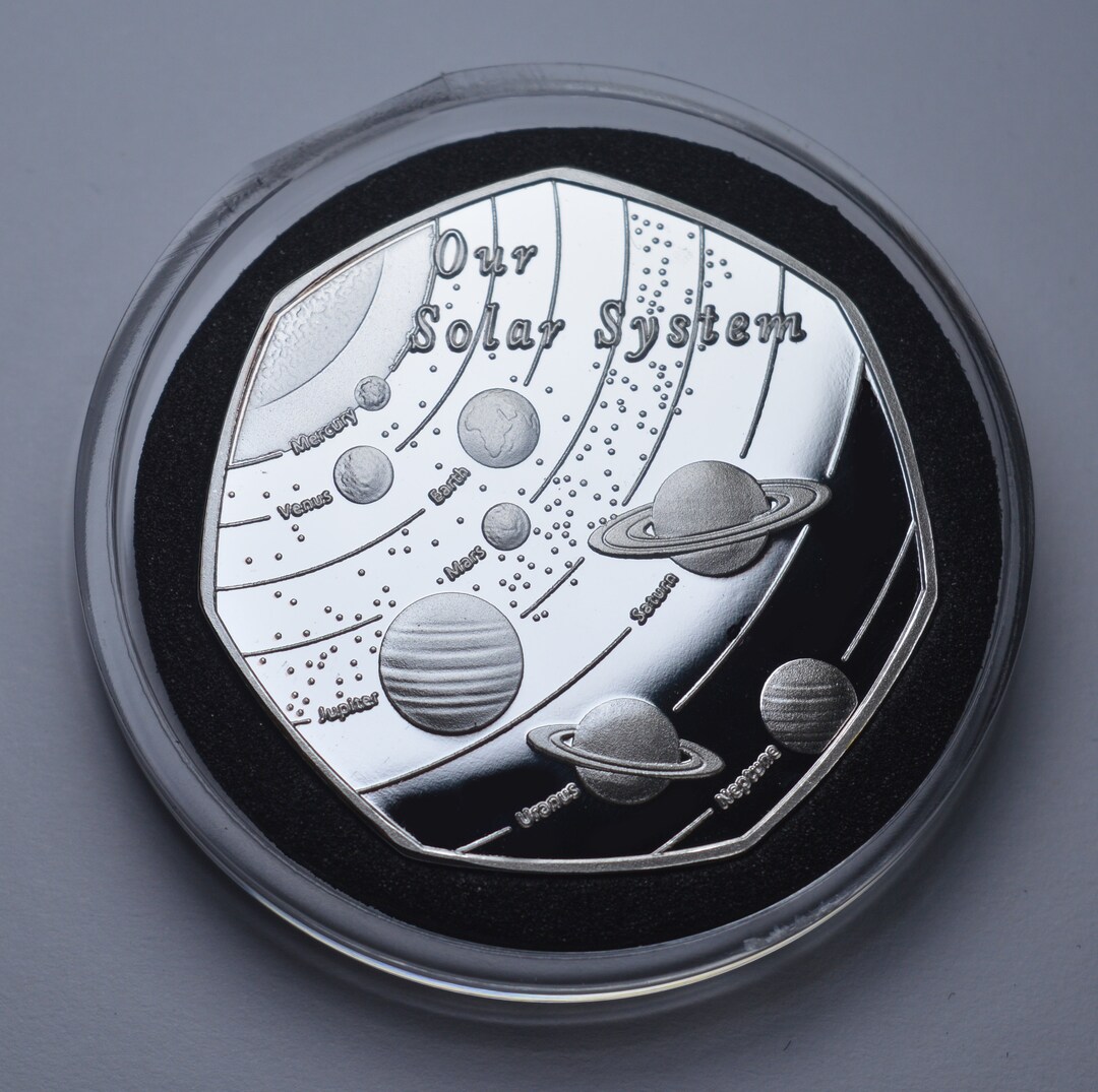 OUR SOLAR SYSTEM .999 Silver Commemorative in Capsule. Planets/stars ...