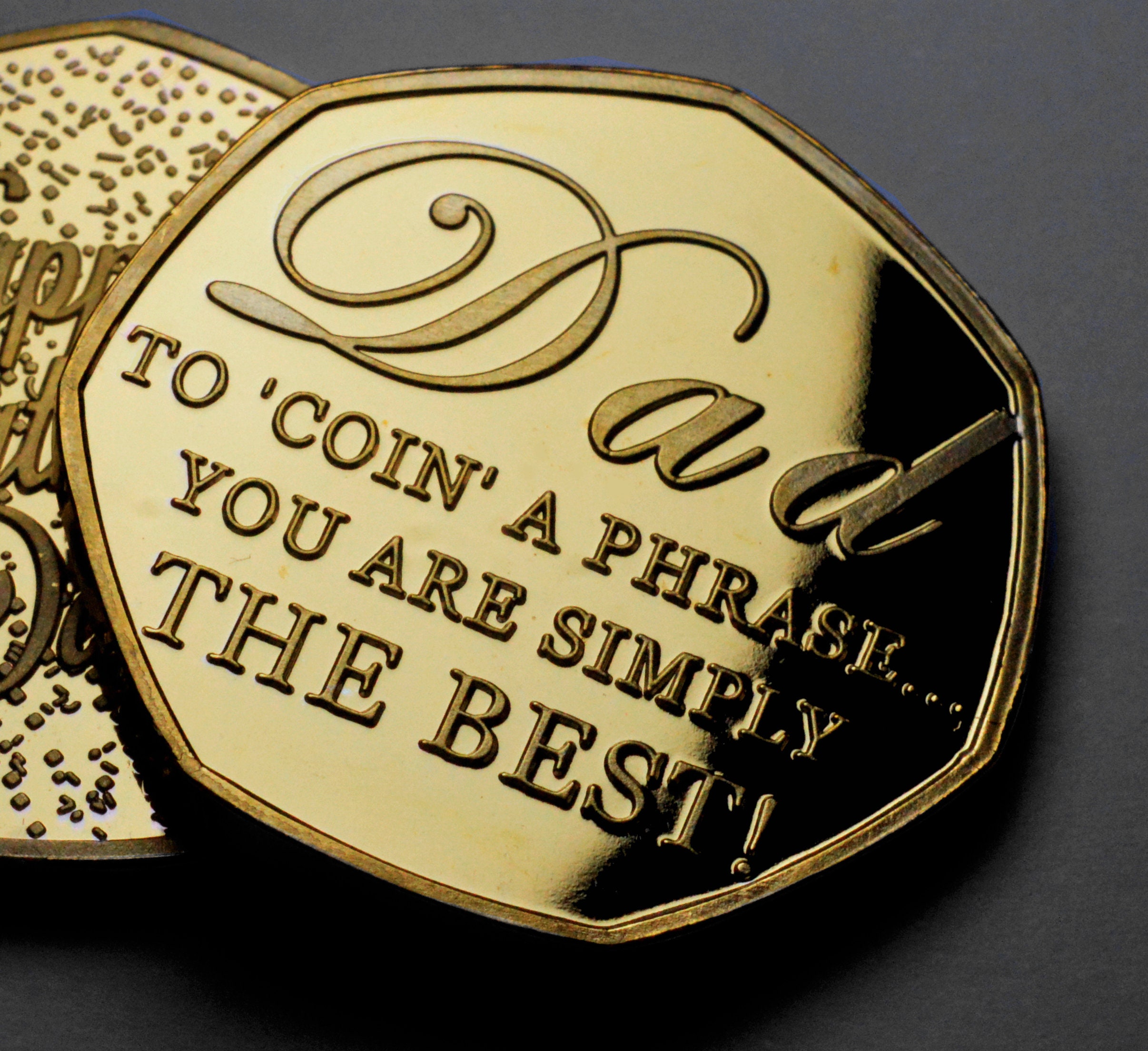 HAPPY FATHER'S DAY 24ct Gold Commemorative in Gift Case. 'coin a Phrase ...