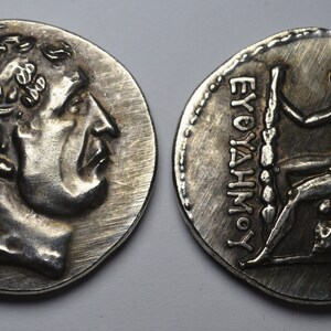 Ancient Greek Greco-bactrian Coin 200BC. Euthydemus I With Herakles ...