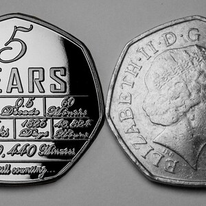 ON YOUR Fifth 'WOODEN' Wedding Anniversary Silver Commemorative Coin in ...